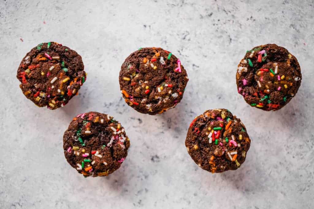 Chocolate Funfetti Mini Muffins | Well Seasoned Studio