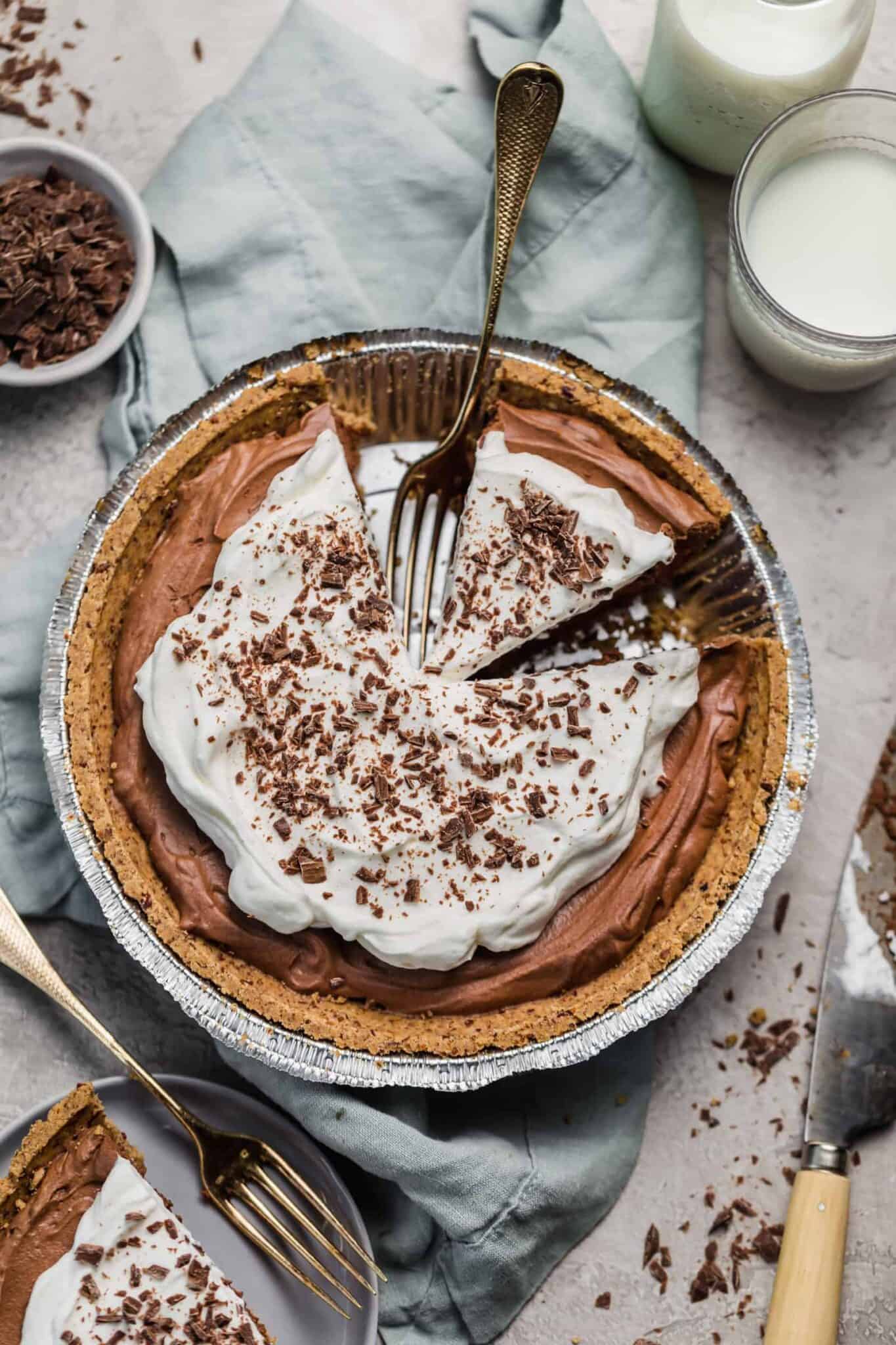 No-Bake Chocolate Mousse Pie - Well Seasoned Studio
