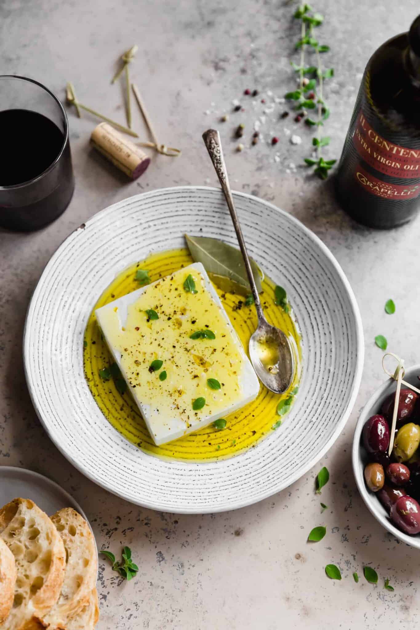 5-Minute No-Cook Marinated Feta Appetizer - Well Seasoned Studio