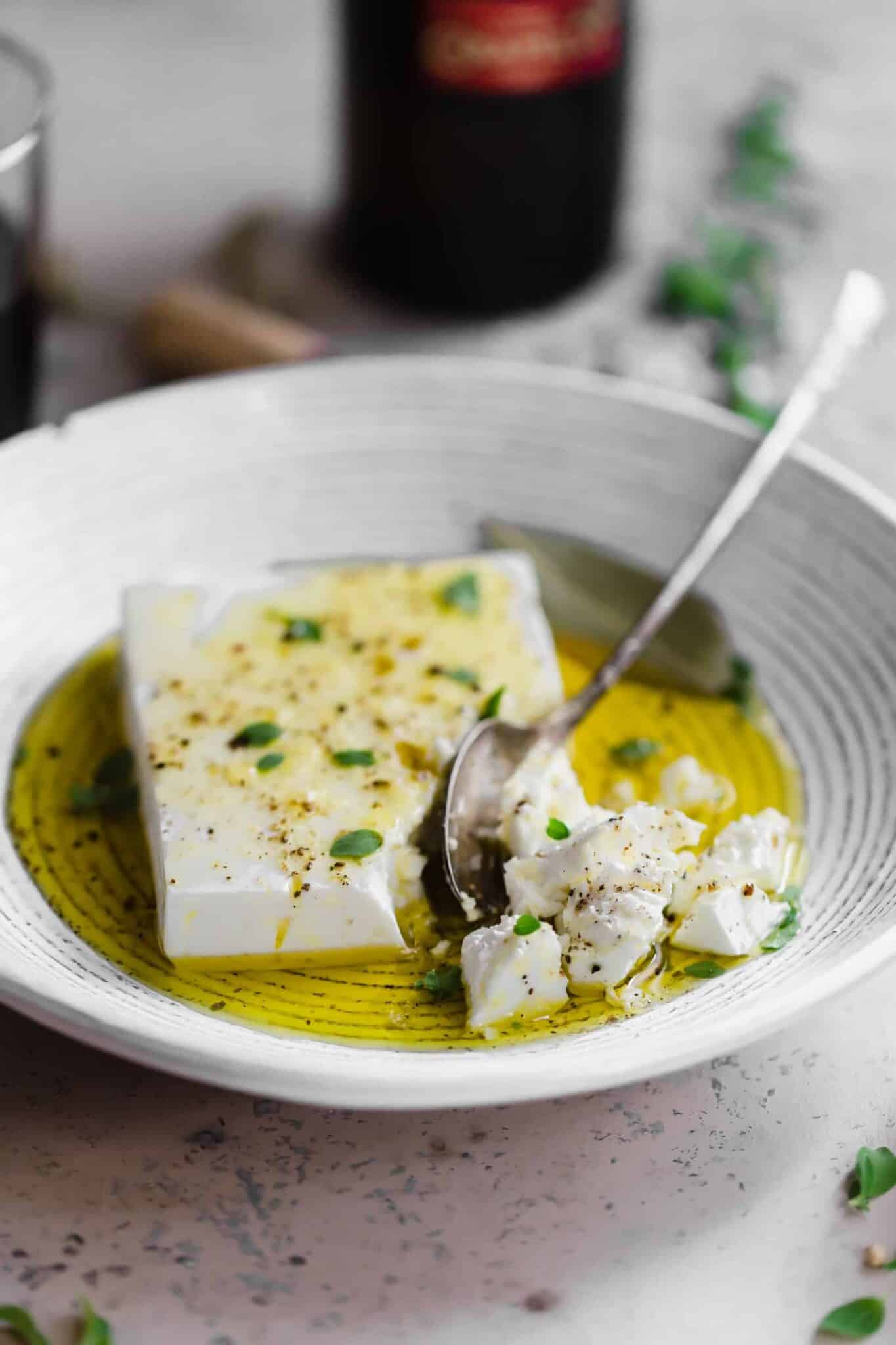 5-Minute No-Cook Marinated Feta Appetizer - Well Seasoned Studio