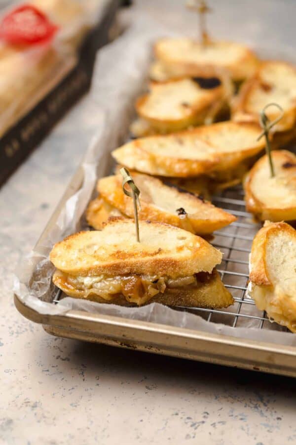 Mini Grilled Cheese with Brie and Caramelized Onions - Well Seasoned Studio