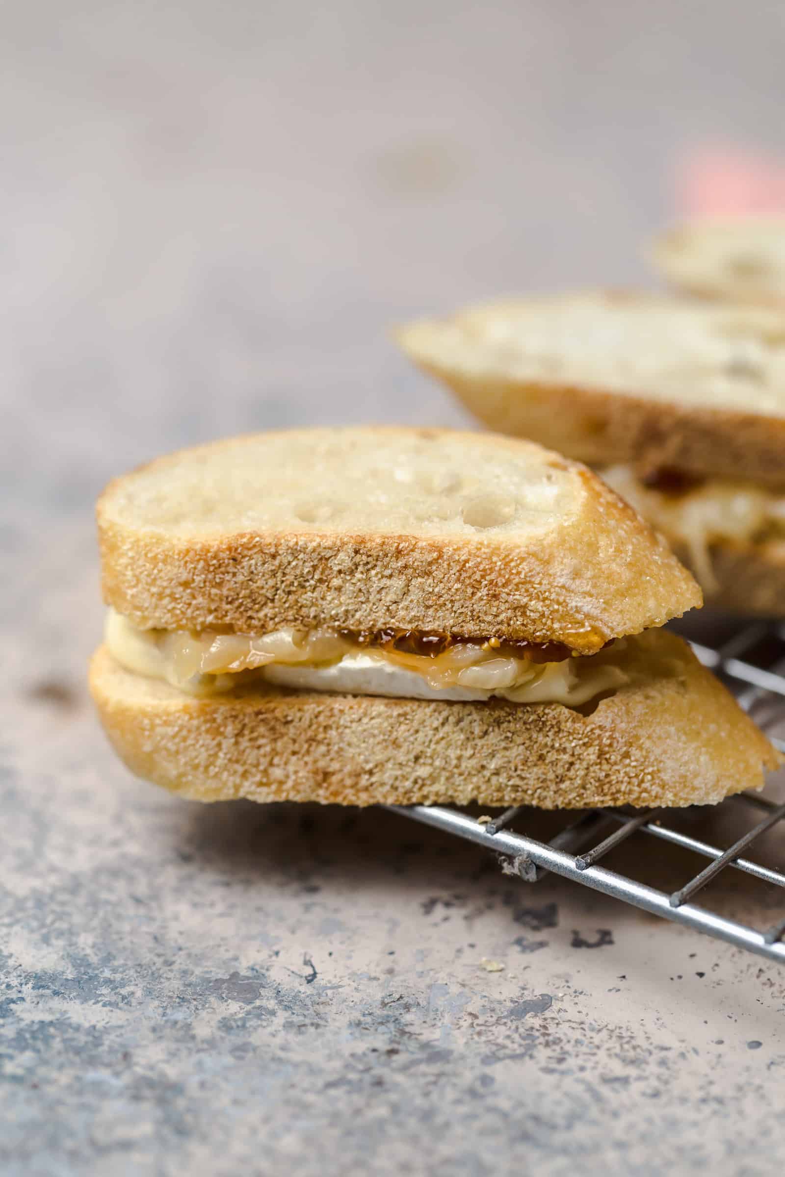 Mini Grilled Cheese with Brie & Caramelized Onions - Well Seasoned Studio