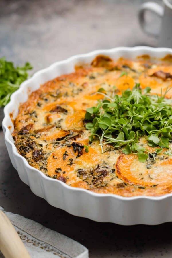 Creamy Butternut Squash and Goat Cheese Quiche - Well Seasoned Studio