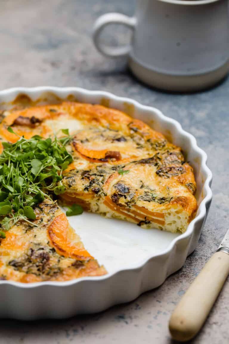 Creamy Butternut Squash and Goat Cheese Quiche - Well Seasoned Studio