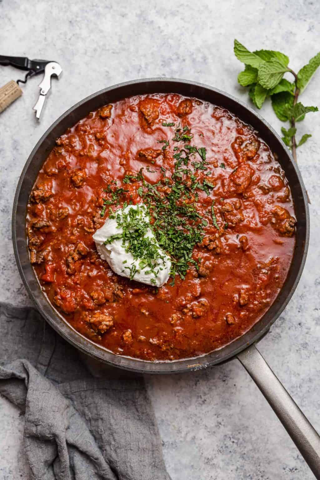 30-Minute Ground Lamb Ragu with Mint & Ricotta - Well Seasoned Studio