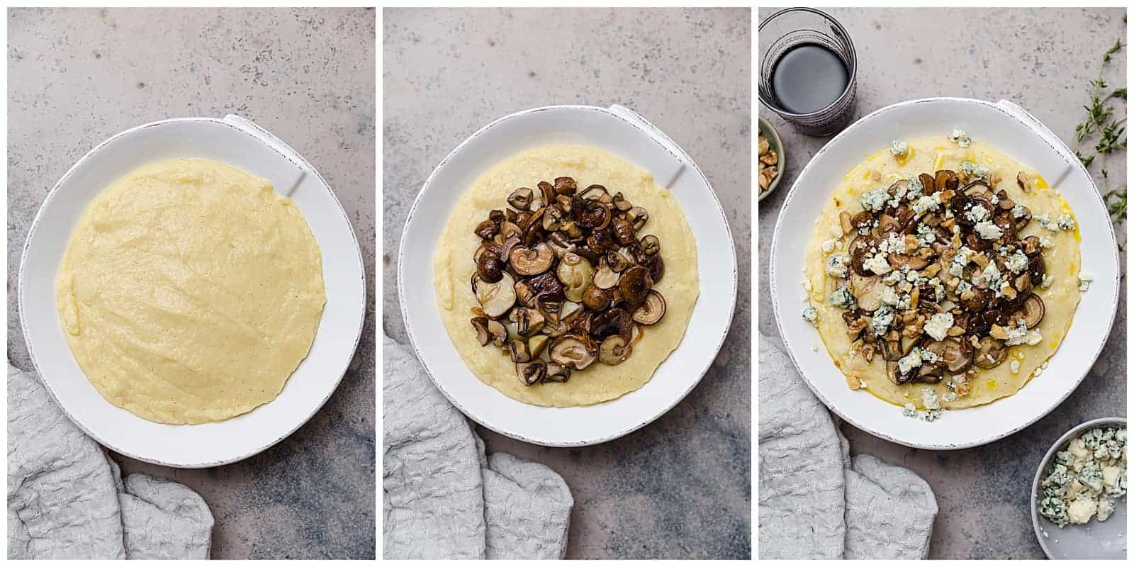 Creamy Polenta with Roasted Mushrooms & Blue Cheese - Well Seasoned Studio