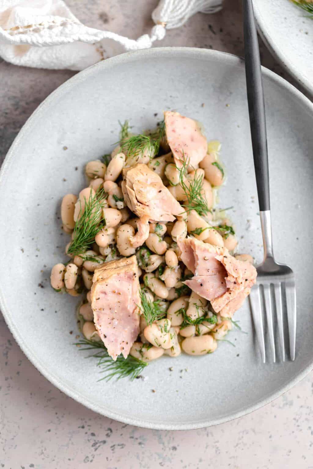 Marinated White Bean Salad with Tuna - Well Seasoned Studio
