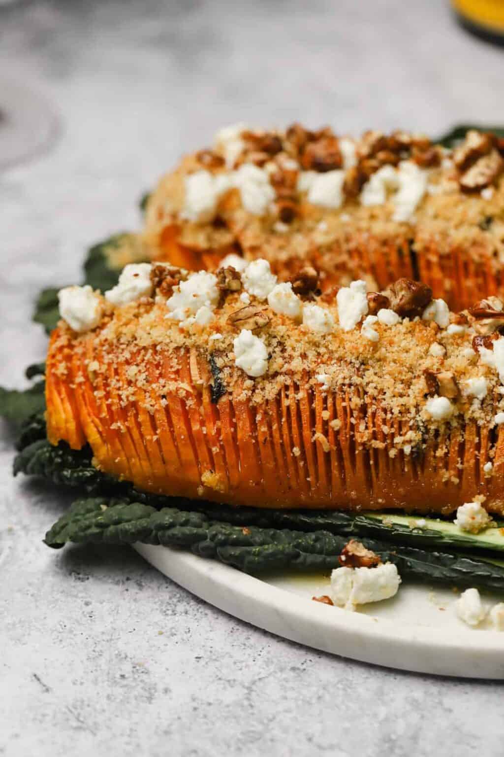 Hasselback Butternut Squash With Apple Cider Glaze - Well Seasoned Studio