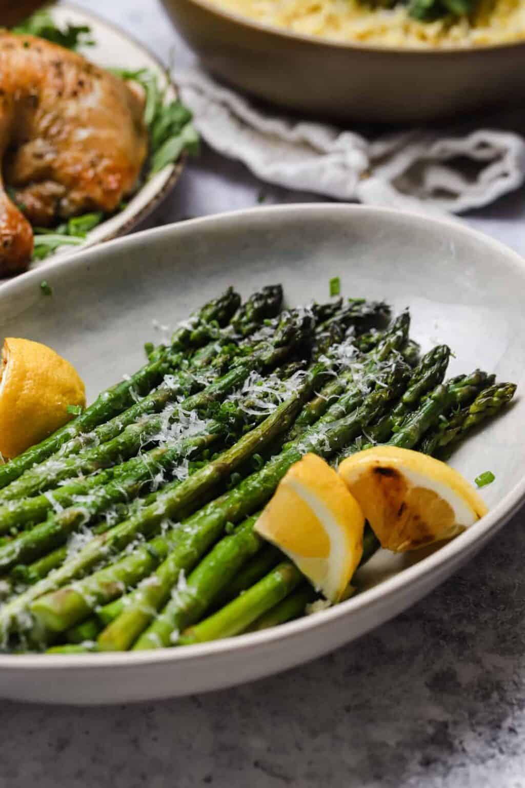 Grilled Asparagus In Foil With Lemon & Parmesan - Well Seasoned Studio