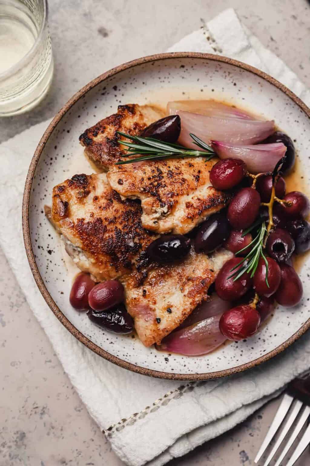 Dinner Party Roast Chicken with Olives, Grapes, & Shallots - Well ...