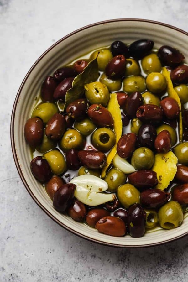 Marinated Olives with Garlic & Rosemary - Well Seasoned Studio