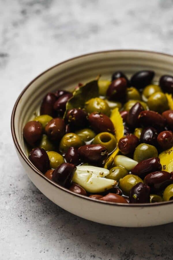 Marinated Olives with Garlic & Rosemary - Well Seasoned Studio