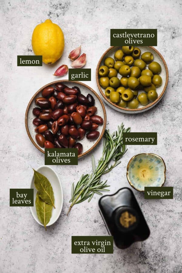 Marinated Olives with Garlic & Rosemary - Well Seasoned Studio