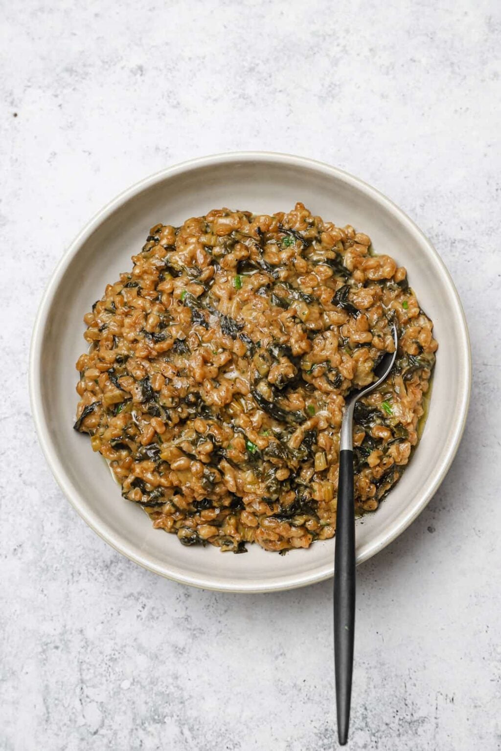 Thick, Creamy Farro Risotto (Farrotto) with Swiss Chard - Well Seasoned ...
