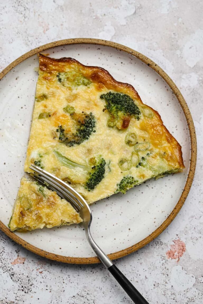 Easy, Crustless Broccoli Cheddar Quiche - Well Seasoned Studio