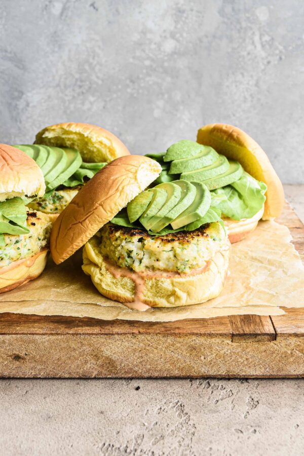 Tender, Juicy Shrimp Burgers with Spicy Mayo - Well Seasoned Studio