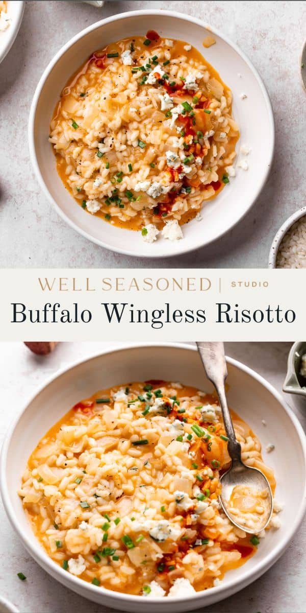 Creamy Vegetarian Risotto with Buffalo Sauce - Well Seasoned Studio