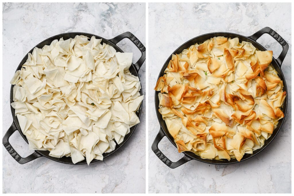 British Fish Pie with Flaky Phyllo Dough - Well Seasoned Studio