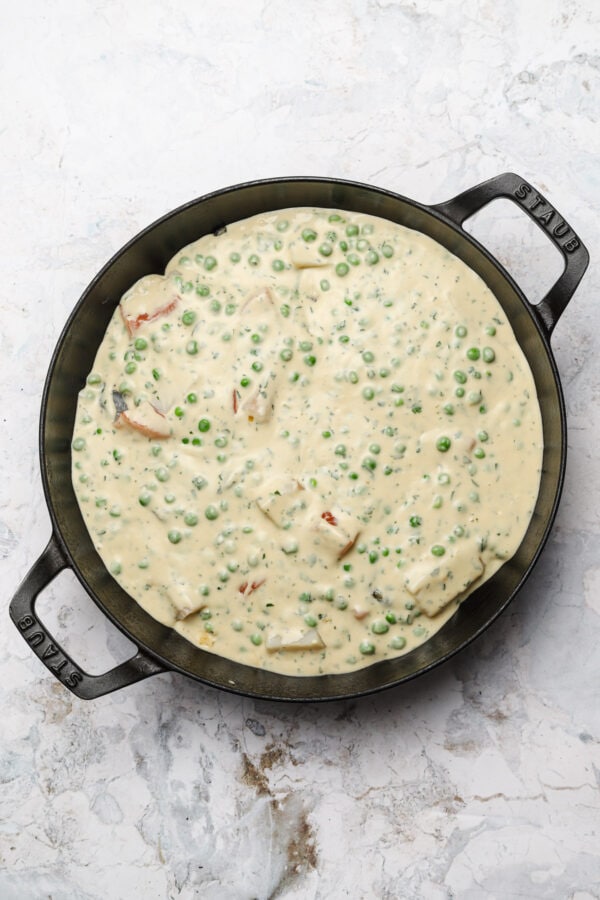 British Fish Pie with Flaky Phyllo Dough - Well Seasoned Studio