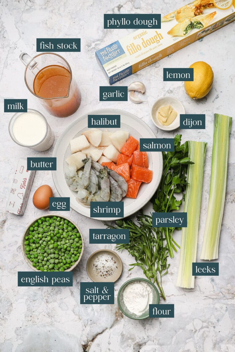 British Fish Pie with Flaky Phyllo Dough - Well Seasoned Studio
