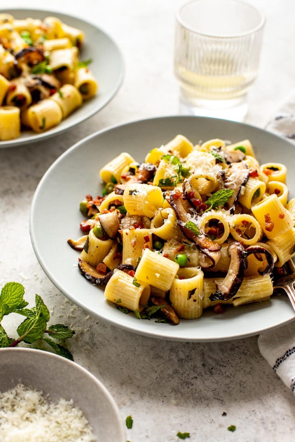 35-Minute Pancetta Pasta with Peas & Mint - Well Seasoned Studio