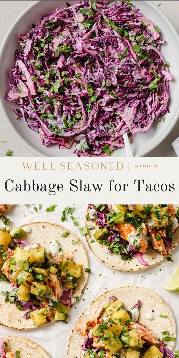 Crunchy Red Cabbage Slaw (For Fish Tacos!) - Well Seasoned Studio