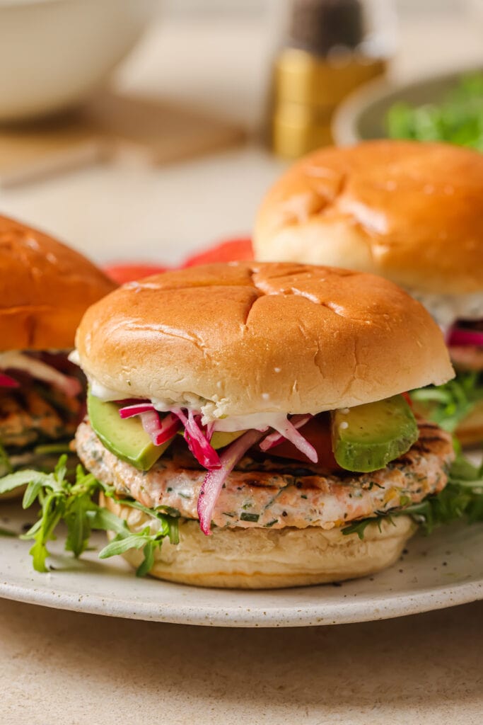 Flaky Fresh Salmon Burgers Made without Breadcrumbs - Well Seasoned Studio