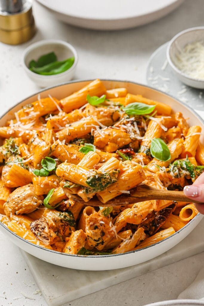 35-Minute Creamy Tuscan Chicken Pasta - Well Seasoned Studio