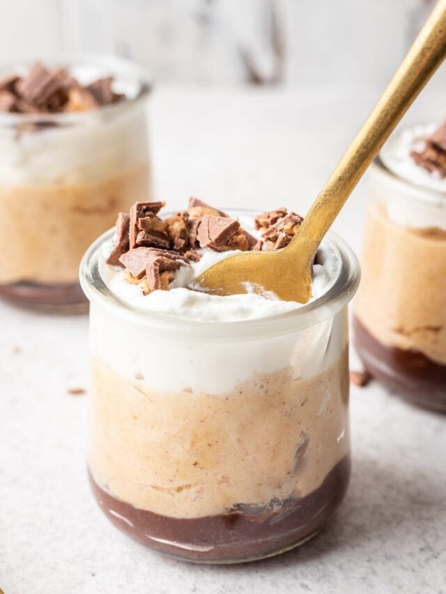 Creamy Peanut Butter Mousse Cups - Well Seasoned Studio