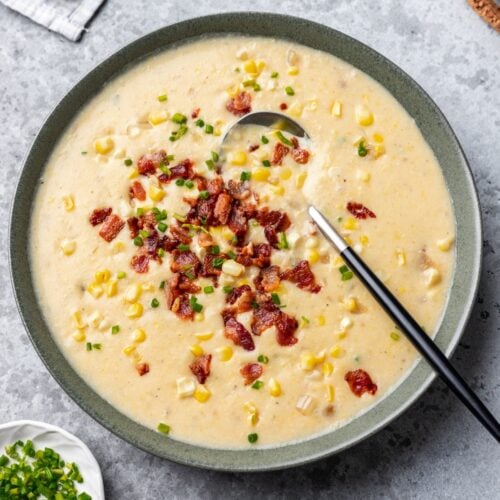 Creamy Corn Chowder with Bacon - Well Seasoned Studio