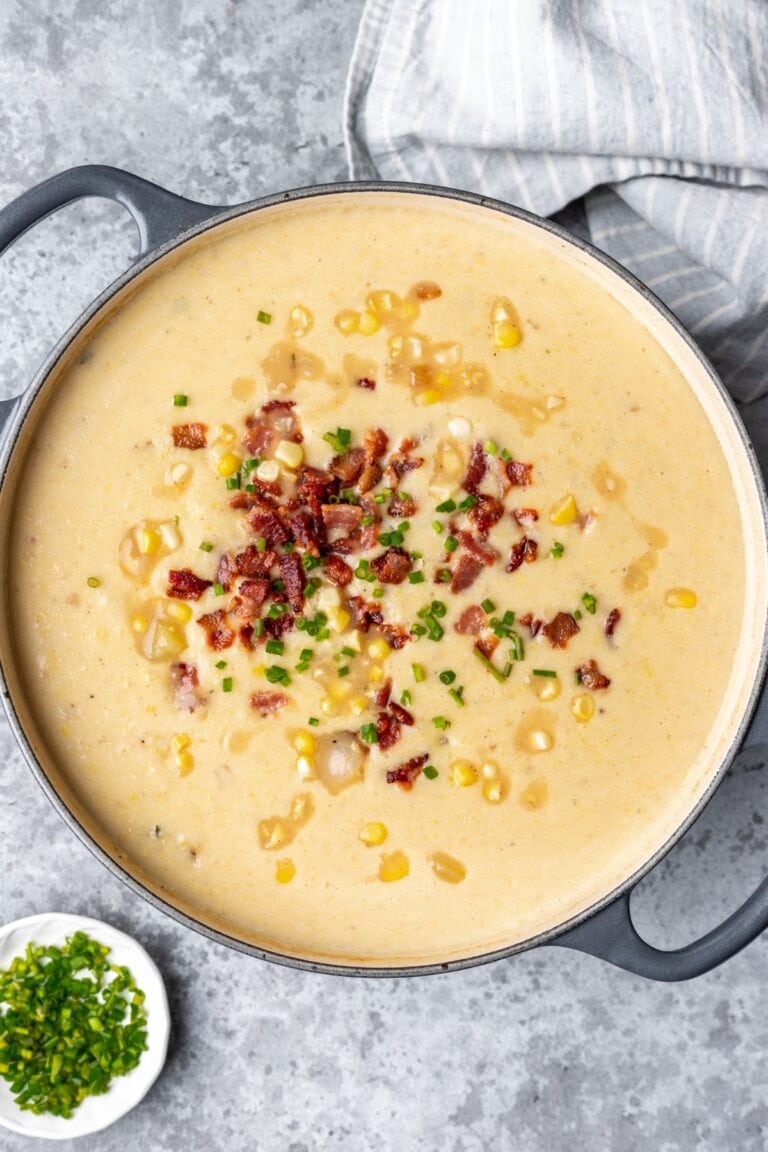 Creamy Corn Chowder with Bacon - Well Seasoned Studio