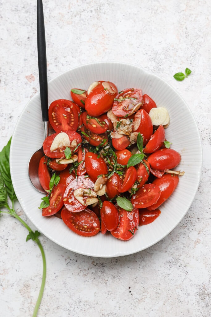 Marinated Tomatoes with Balsamic Vinaigrette - Well Seasoned Studio