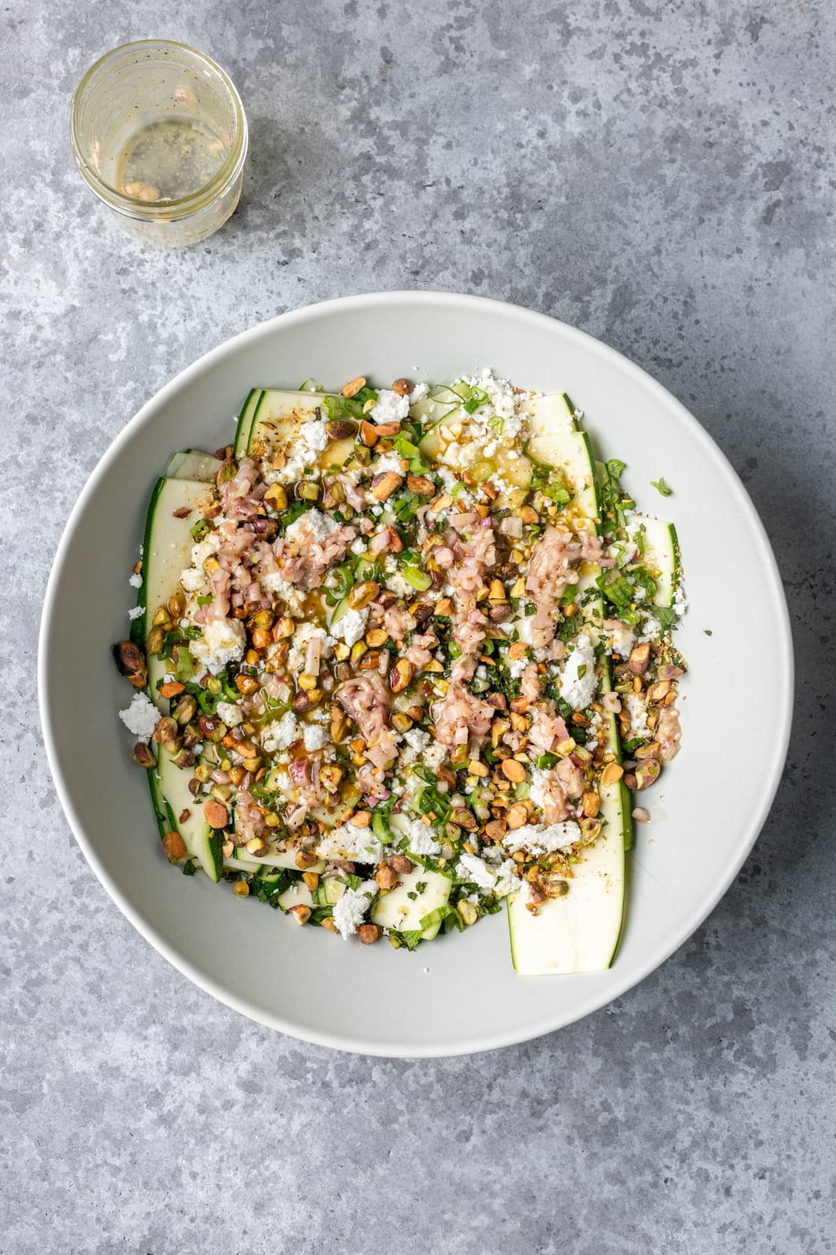 Raw Zucchini Salad with Pistachios & Mint - Well Seasoned Studio