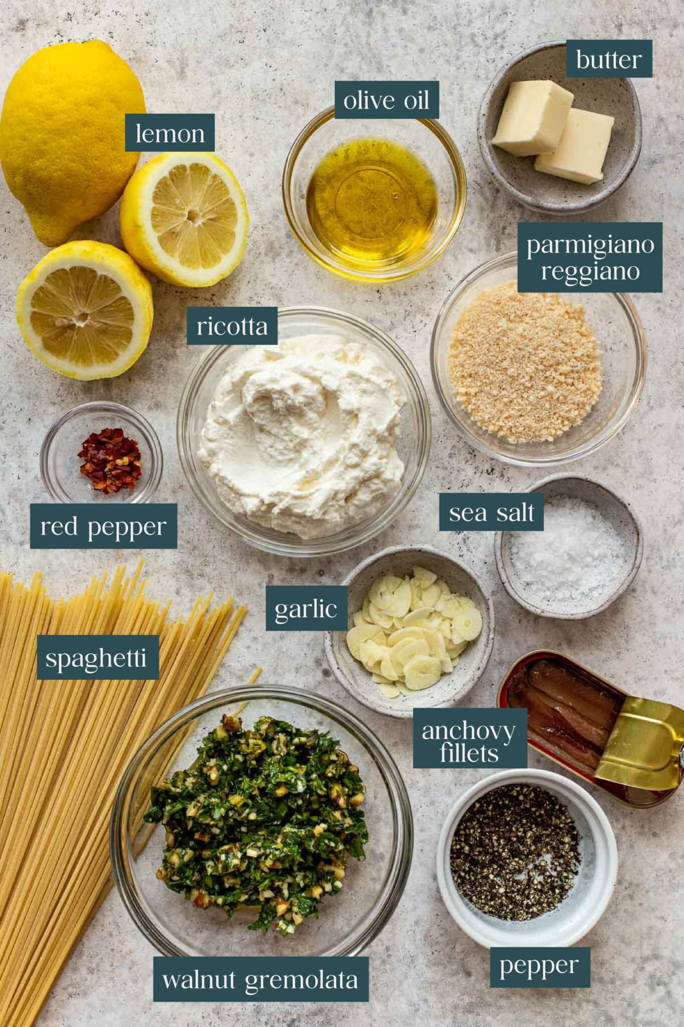 Lemon Ricotta Pasta with Walnut Gremolata - Well Seasoned Studio