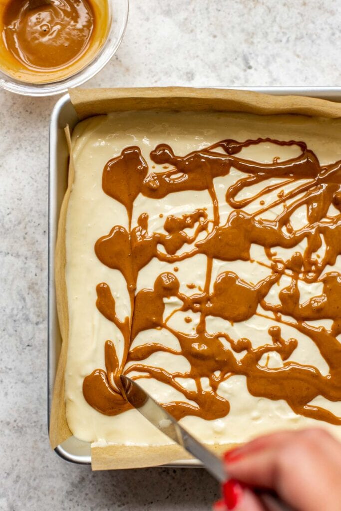 Rich, Creamy Cookie Butter Cheesecake Bars - Well Seasoned Studio