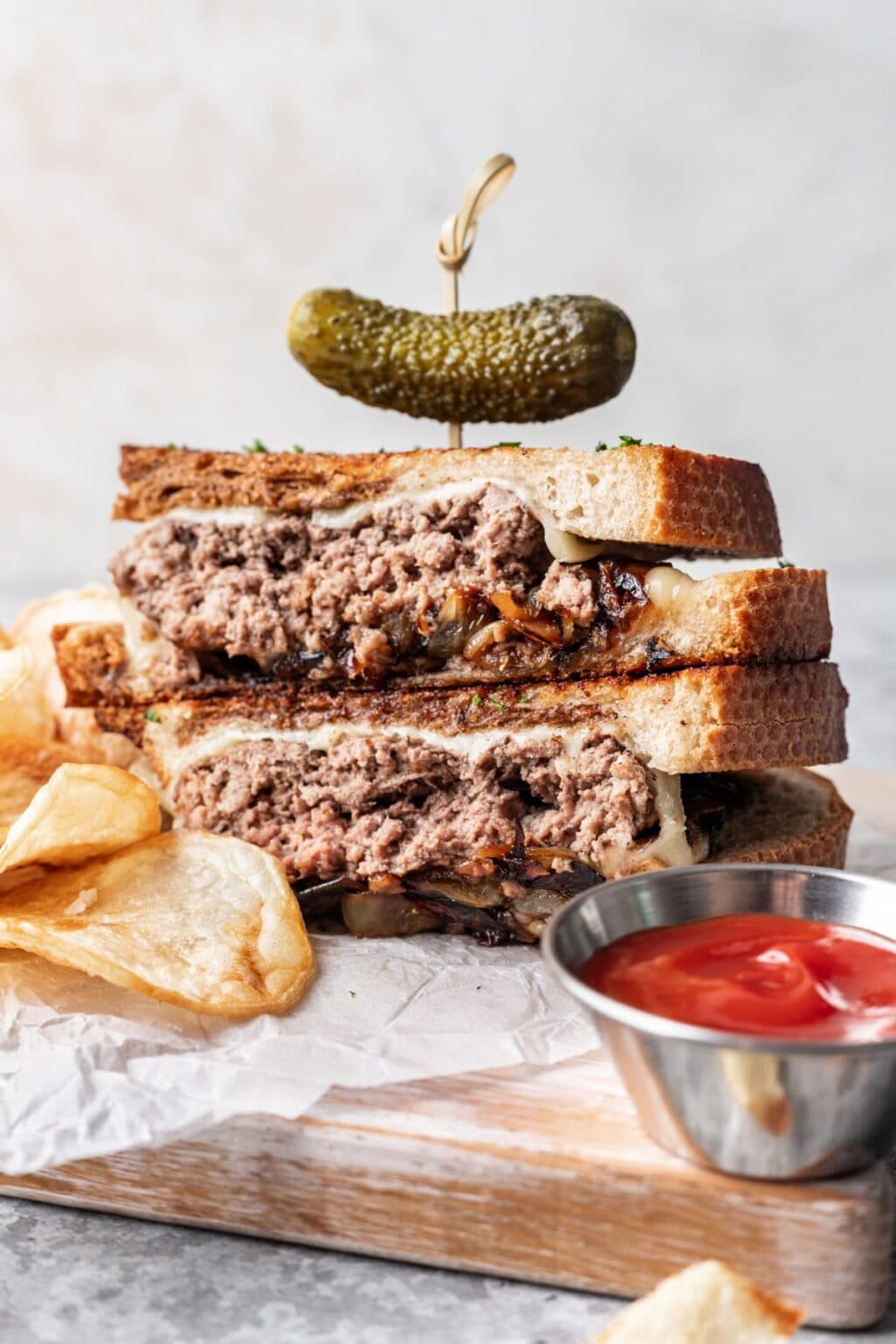 Juicy Patty Melts with Caramelized Onions - Well Seasoned Studio