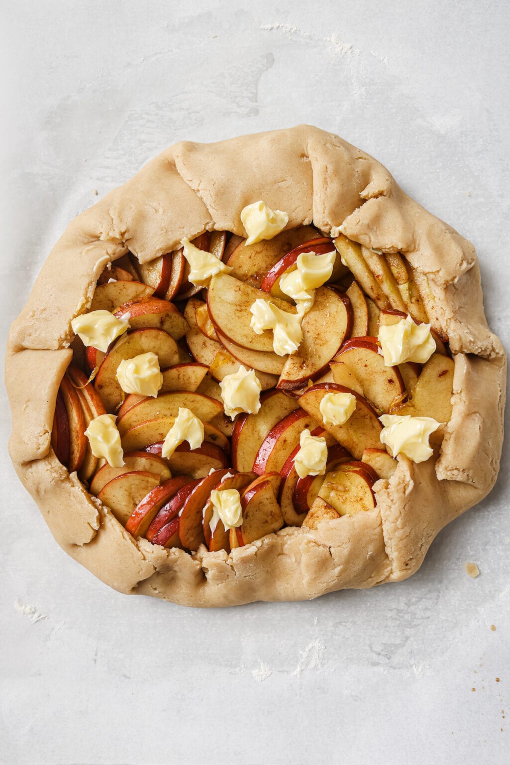 Rustic Apple Galette with Salted Caramel Sauce - Well Seasoned Studio