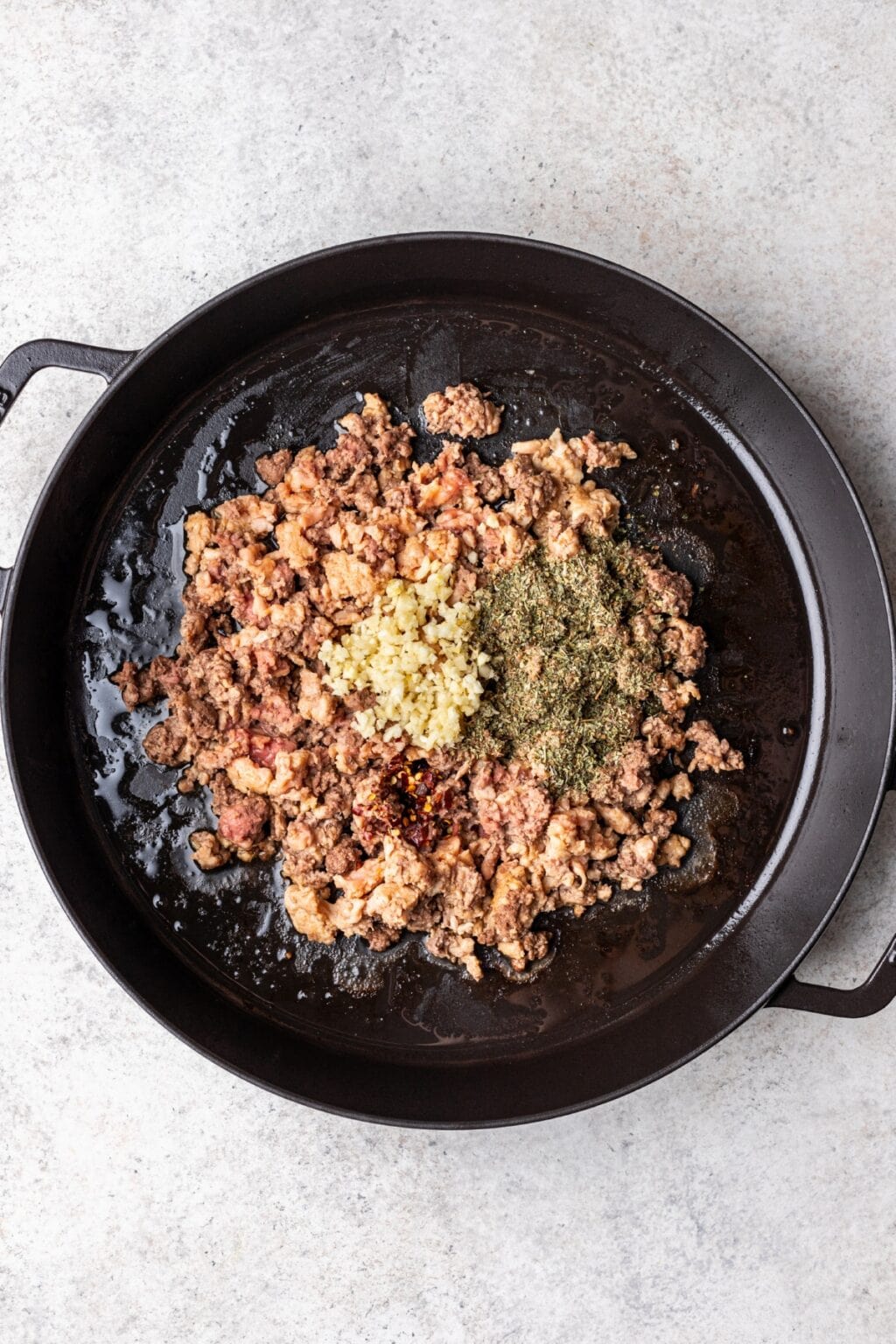 Skillet Lasagna with Sausage, Beef, and Ricotta - Well Seasoned Studio