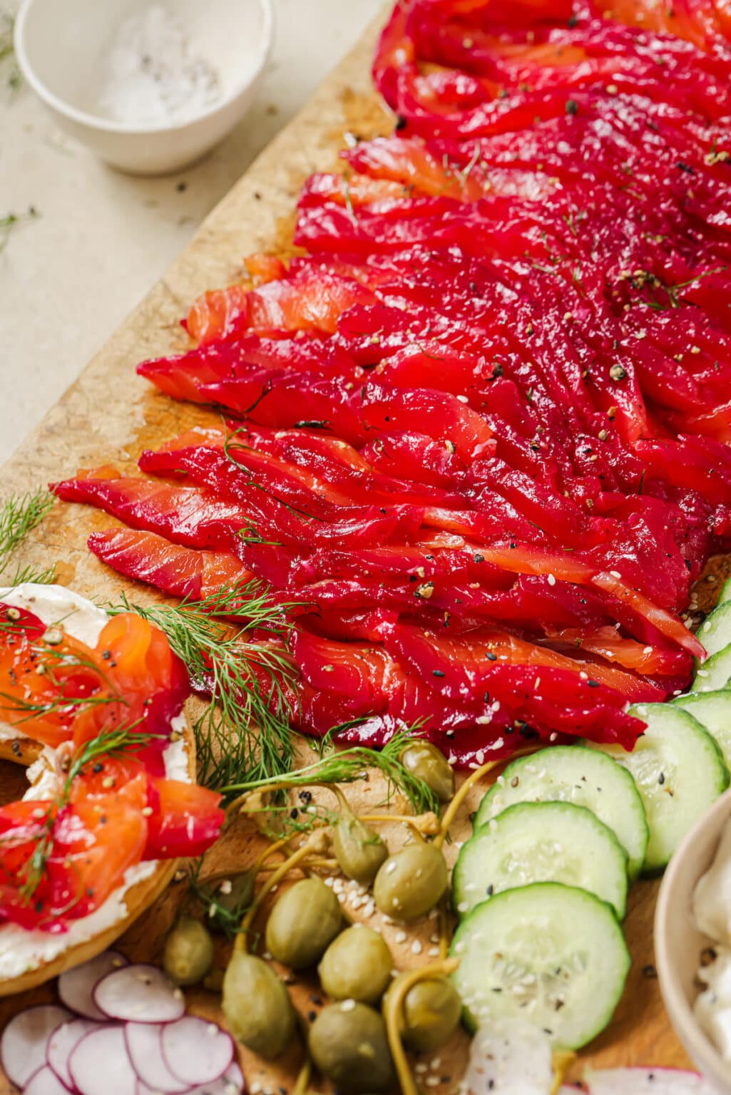 Beet and Salt-Cured Salmon (for Bagels & More!) - Well Seasoned Studio