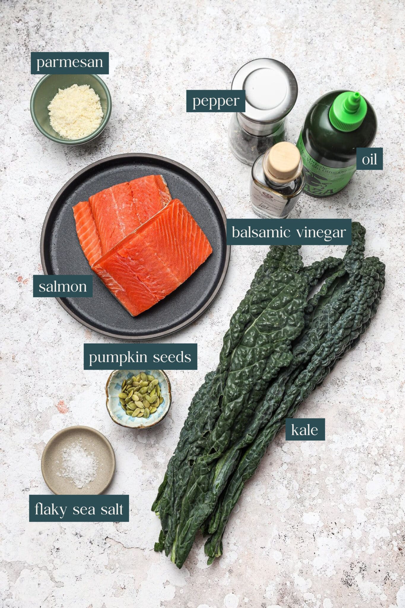 Fall Kale Salad with Pan Seared Salmon - Well Seasoned Studio