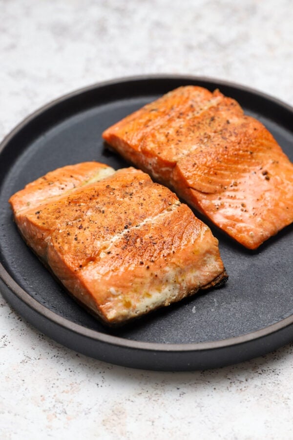 Fall Kale Salad with Pan Seared Salmon - Well Seasoned Studio