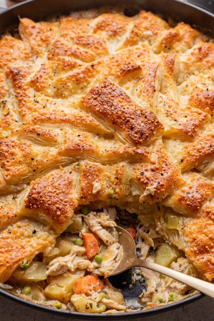 Easy Chicken Pot Pie with Puff Pastry - Well Seasoned Studio