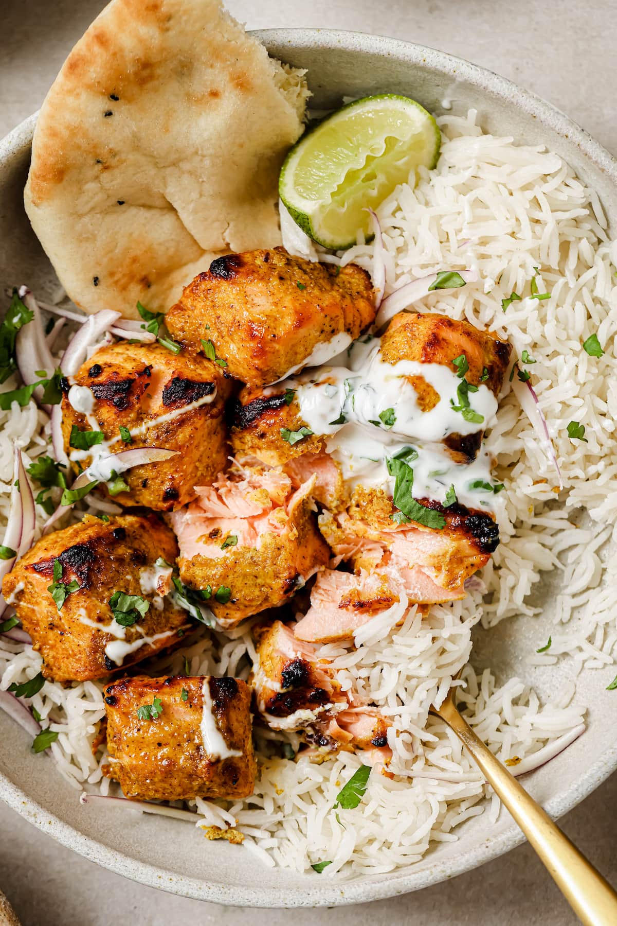 20-Minute Tandoori Salmon Rice Bowls - Well Seasoned Studio