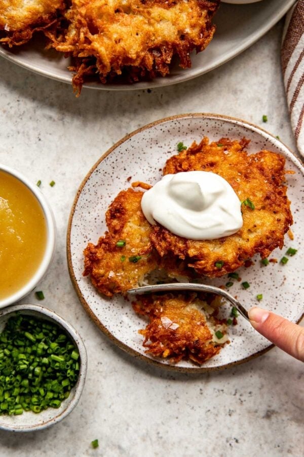Light & Crispy Potato Latkes! - Well Seasoned Studio