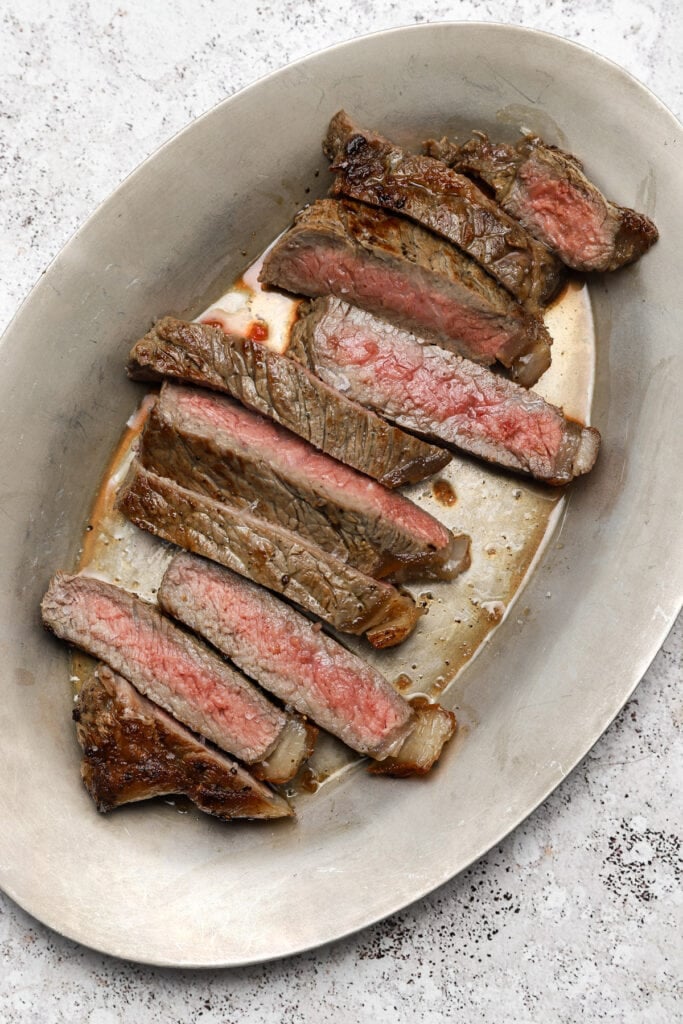 Pan Seared NY Strip Steak with Salsa Verde - Well Seasoned Studio