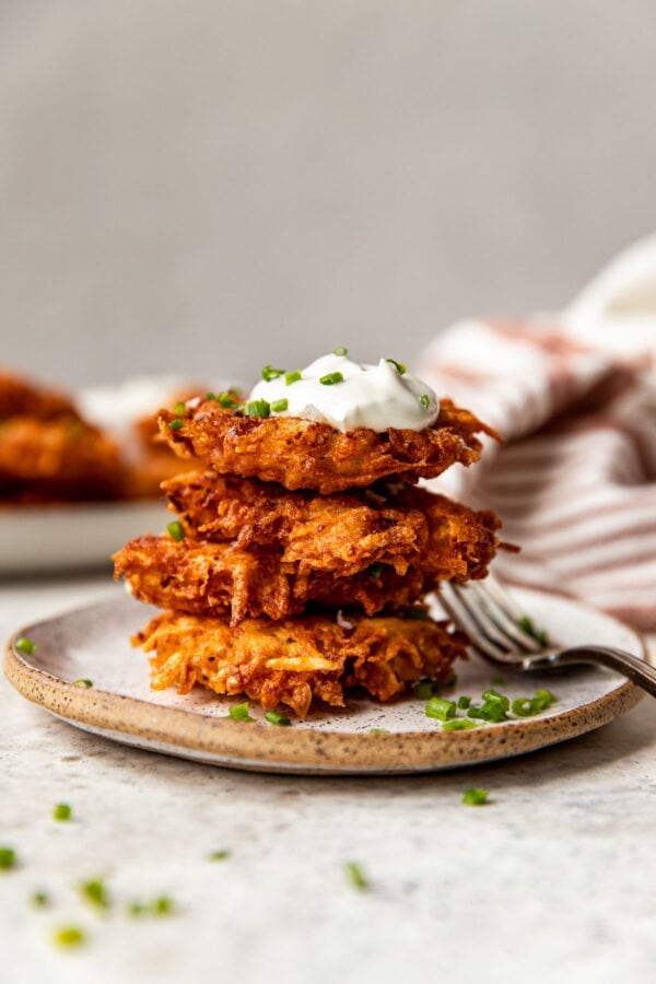Light & Crispy Potato Latkes! - Well Seasoned Studio