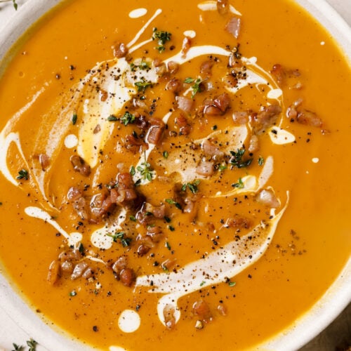 Roasted Butternut Squash Soup with Pancetta - Well Seasoned Studio