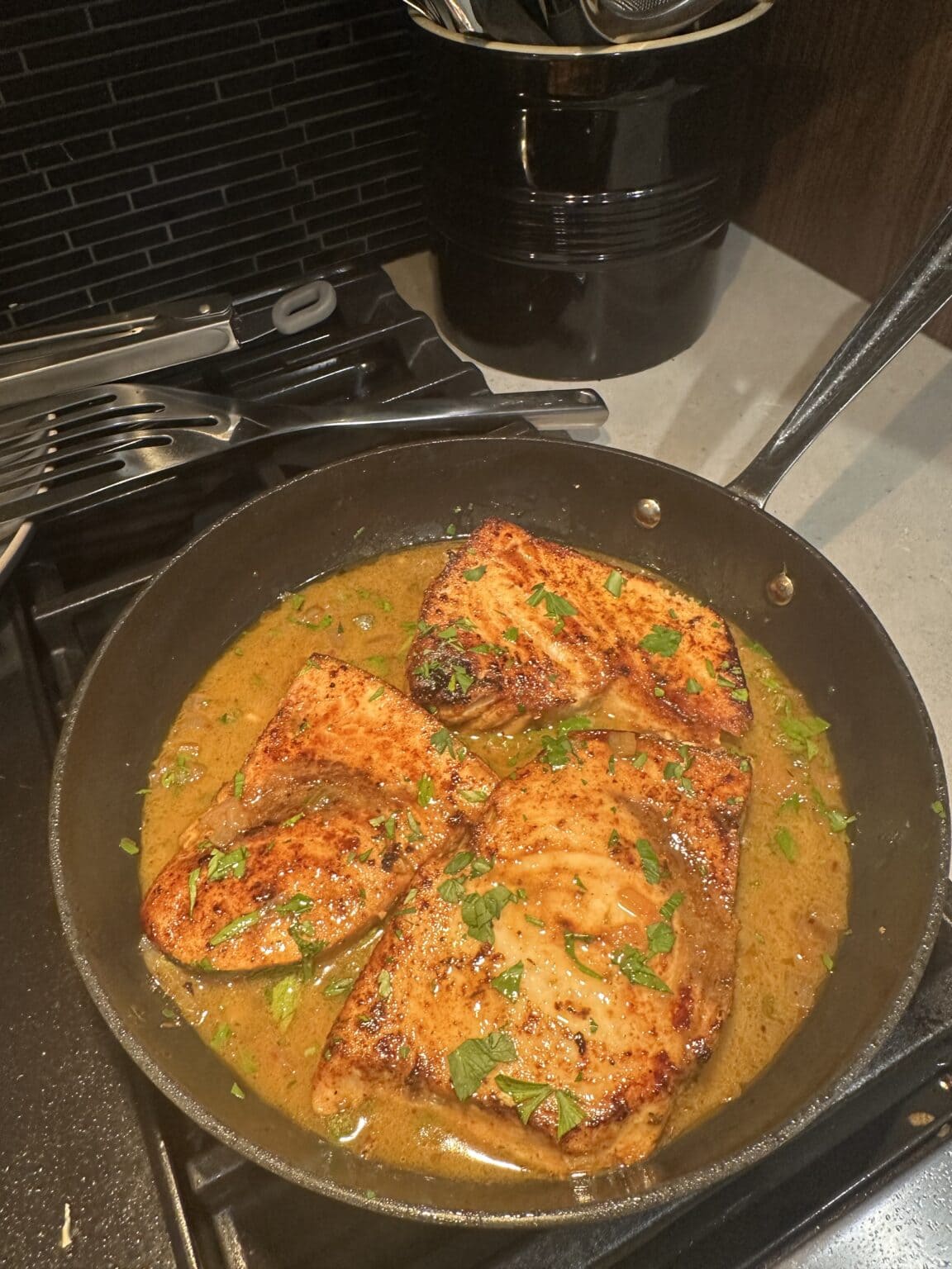 25-Minute Pan-Seared Swordfish with Lemon Caper Sauce - Well Seasoned ...