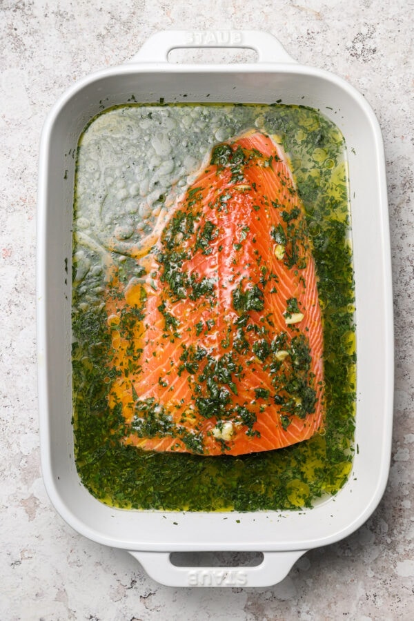 30-Minute Oven Baked Salmon with Herbed Rice - Well Seasoned Studio
