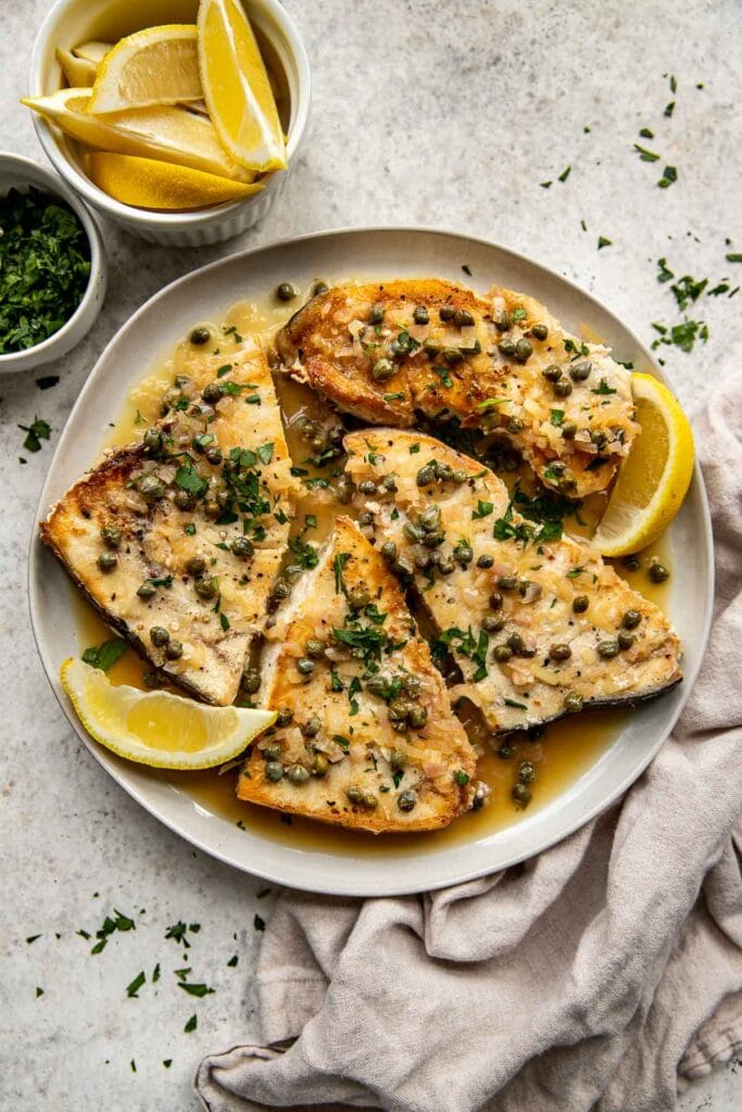 25-Minute Pan-Seared Swordfish with Lemon Caper Sauce - Well Seasoned ...